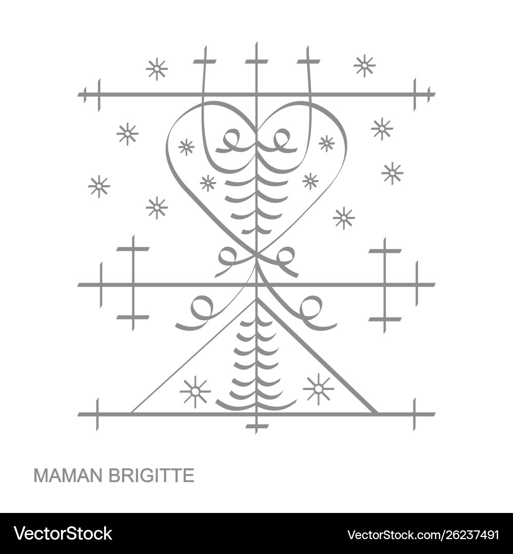 Icon with veve vodoo symbol maman brigitte Vector Image