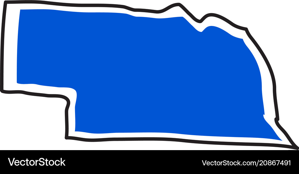 Isolated map of the state nebraska Royalty Free Vector Image