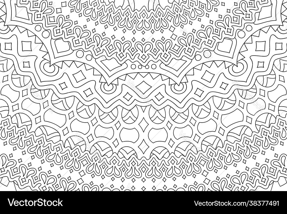 Line art for coloring book with detailed pattern Vector Image