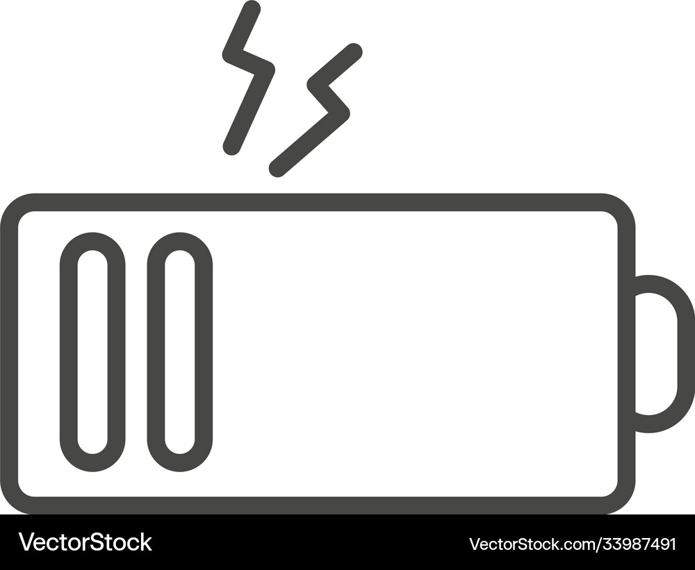 Low charger battery power electricity linear icon Vector Image