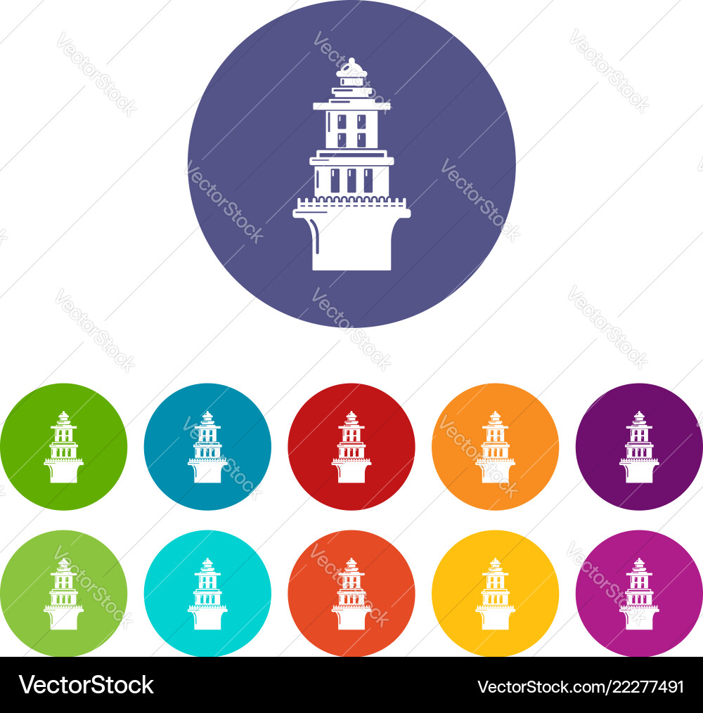 Marine lighthouse icon simple style Royalty Free Vector