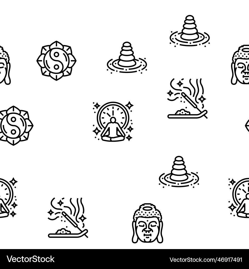 Meditation yoga relax zen seamless pattern Vector Image