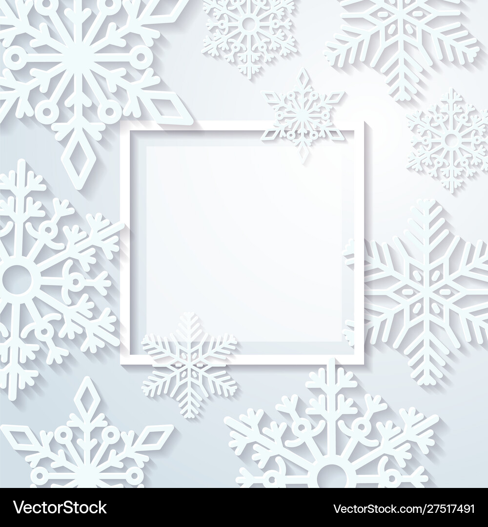Paper snowflakes on light background holiday Vector Image