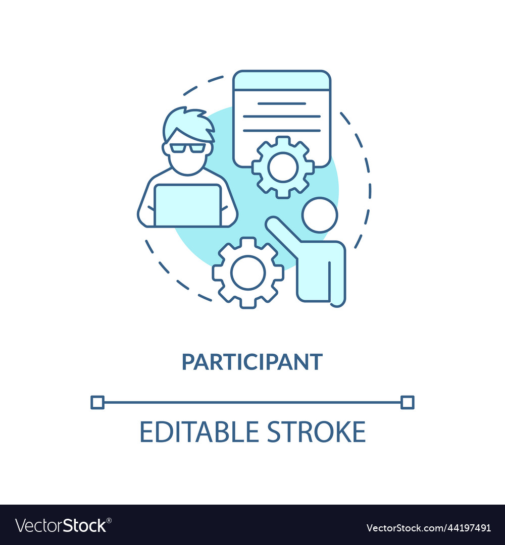 Participant turquoise concept icon Royalty Free Vector Image