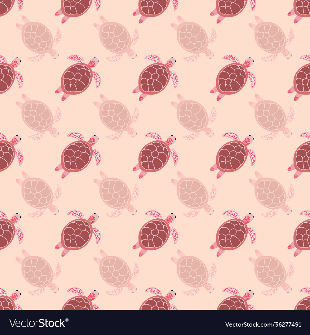 Sea turtles repeat pattern-08 Royalty Free Vector Image