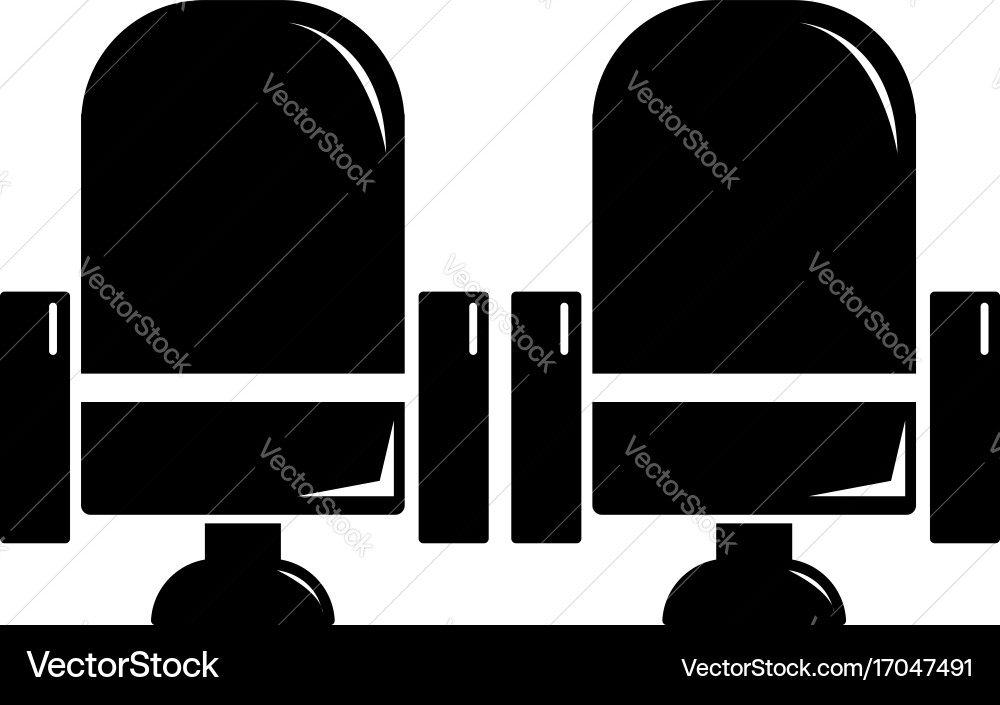 Seat theater icon simple black style Royalty Free Vector