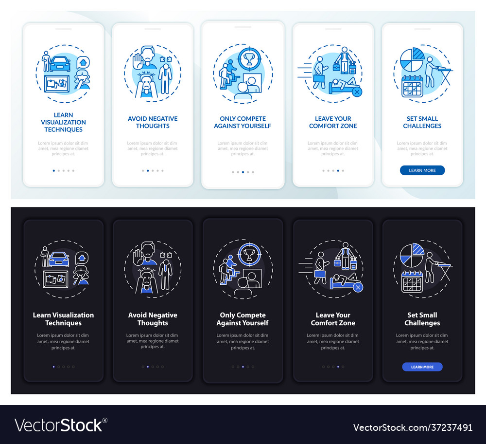 Self-improvement onboarding mobile app page Vector Image