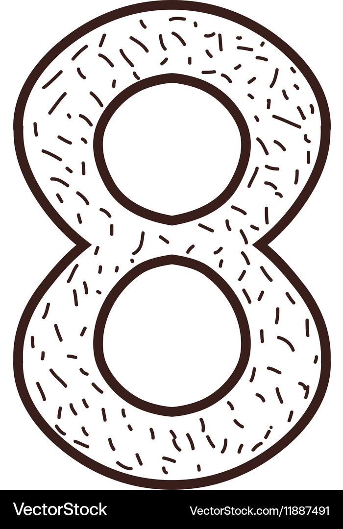 Silhouette number eight design with sparks Vector Image