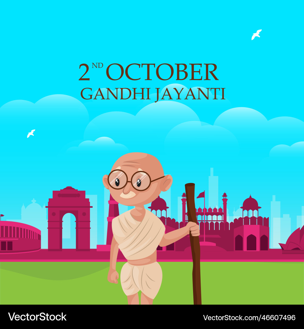 2nd october gandhi jayanti banner design Vector Image