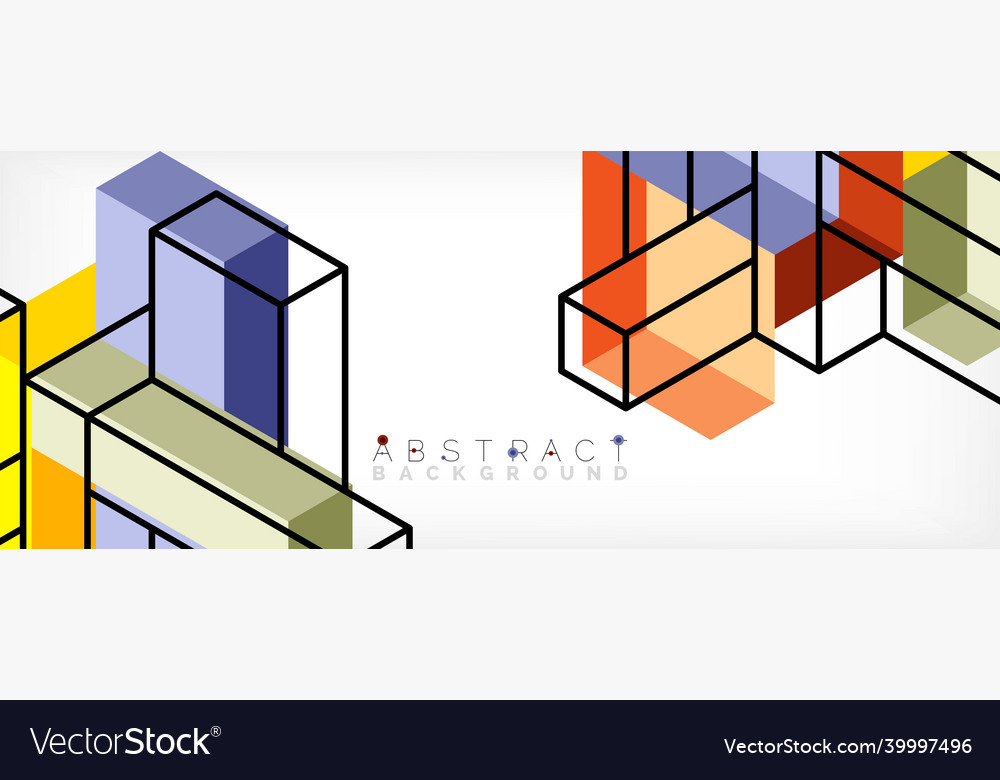Abstract background 3d cubes cubic elements Vector Image