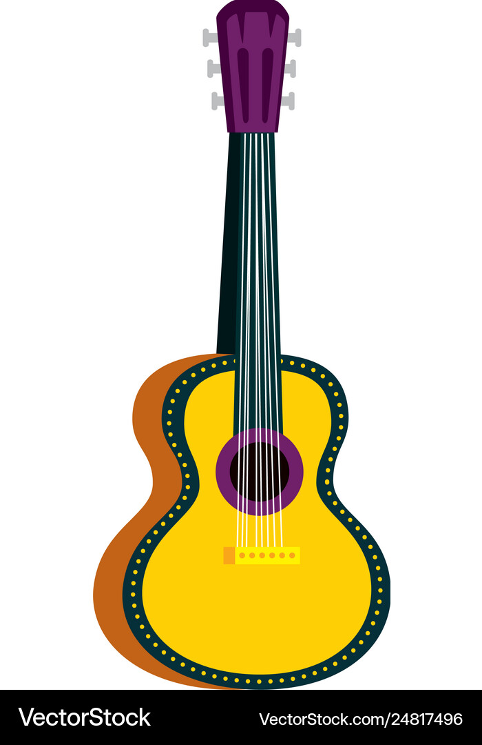 Acoustic guitar instrument icon Royalty Free Vector Image