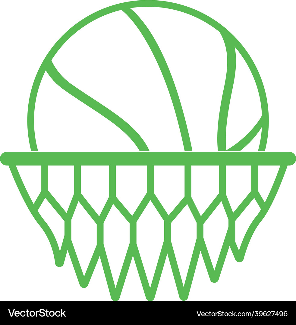 Basket ball pocket net and icon Royalty Free Vector Image