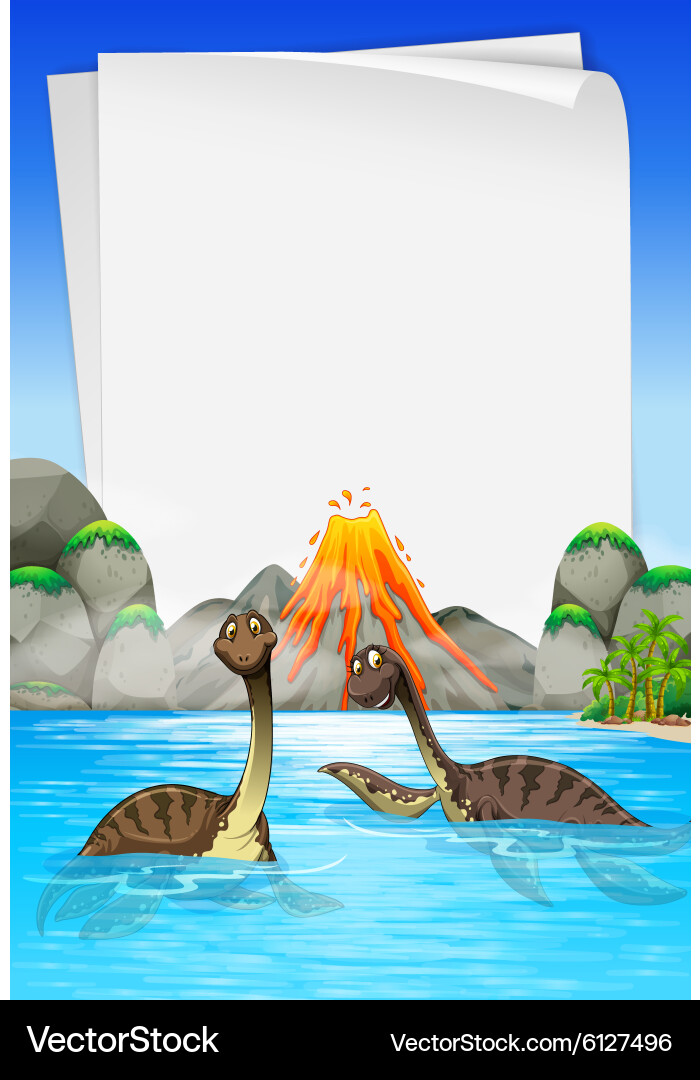 Brachiosaurus swimming in the lake Royalty Free Vector Image