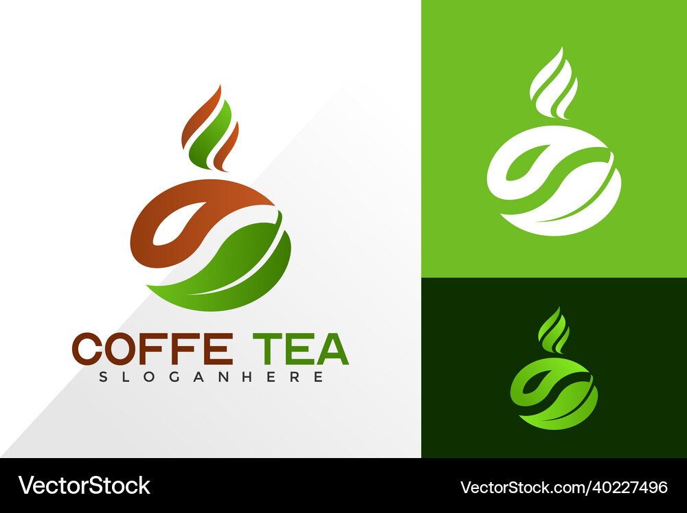 Coffee tea logo design inspiration abstract Vector Image
