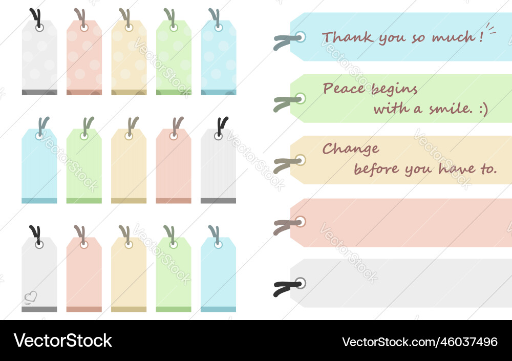Graphic material of tag and bookmark frame set Vector Image