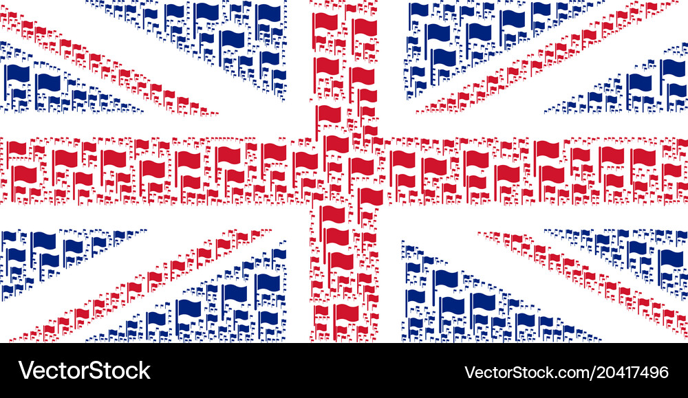 Great britain flag pattern of waving flag items Vector Image