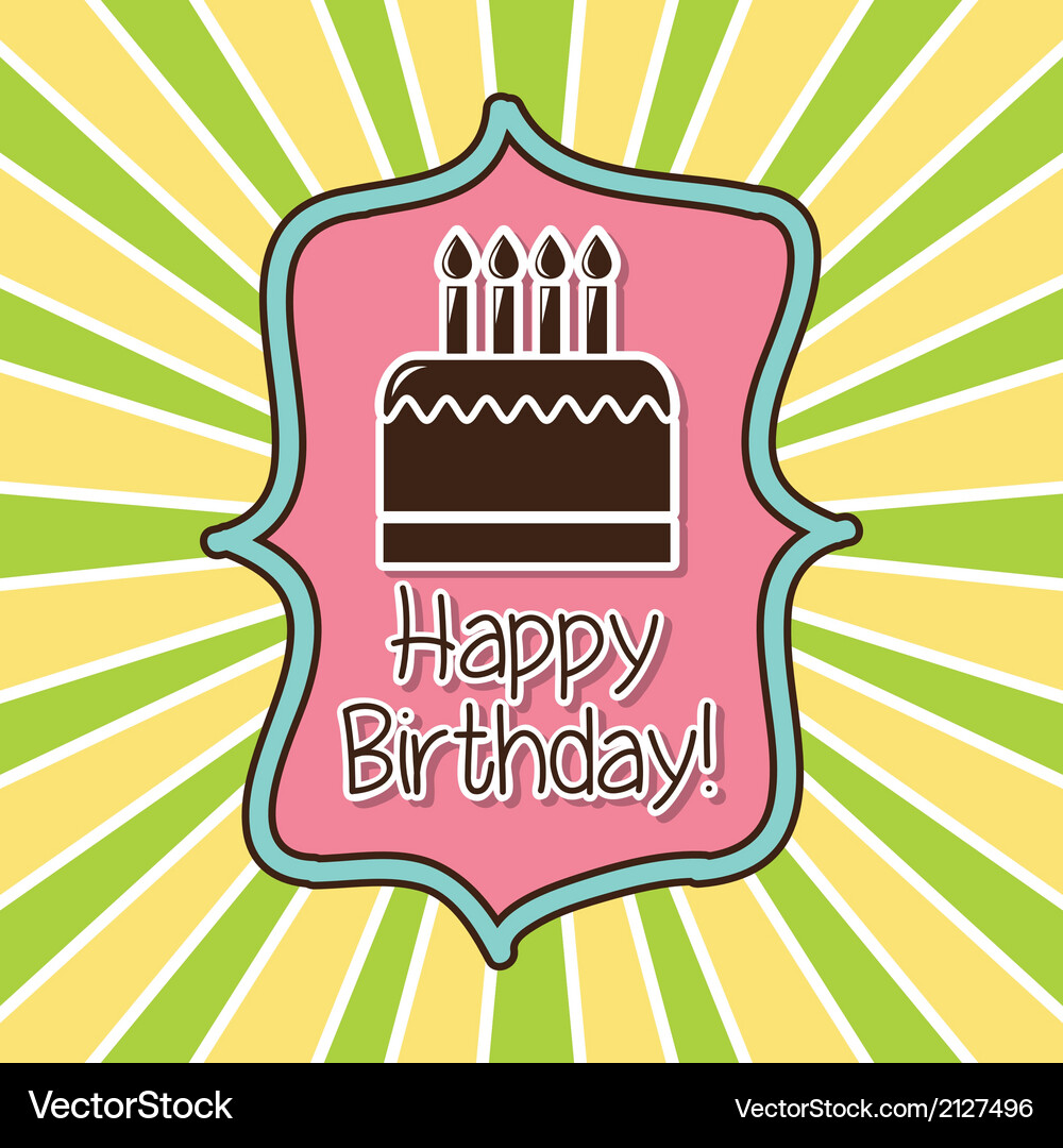 Happy birthday design over grunge background Vector Image