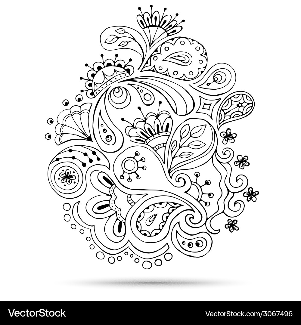 Henna paisley mehndi doodles design element Vector Image