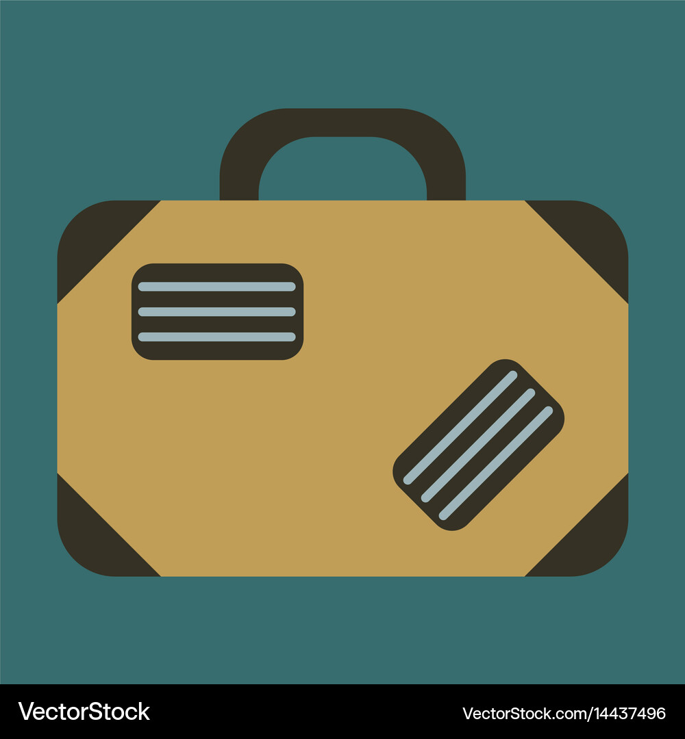 Icon in flat design for airport suitcase Vector Image