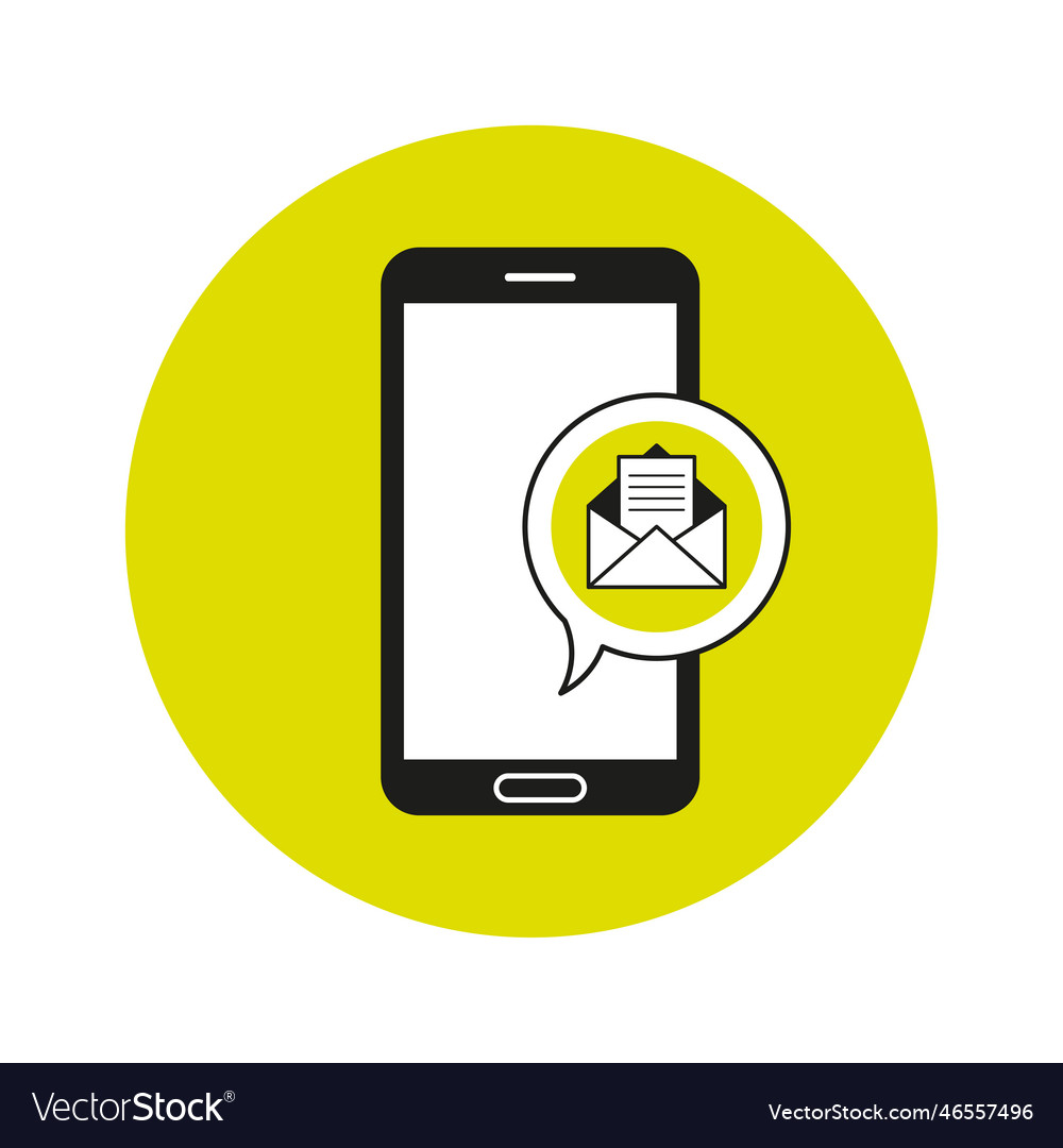 Mobile phone message call symbol text message Vector Image