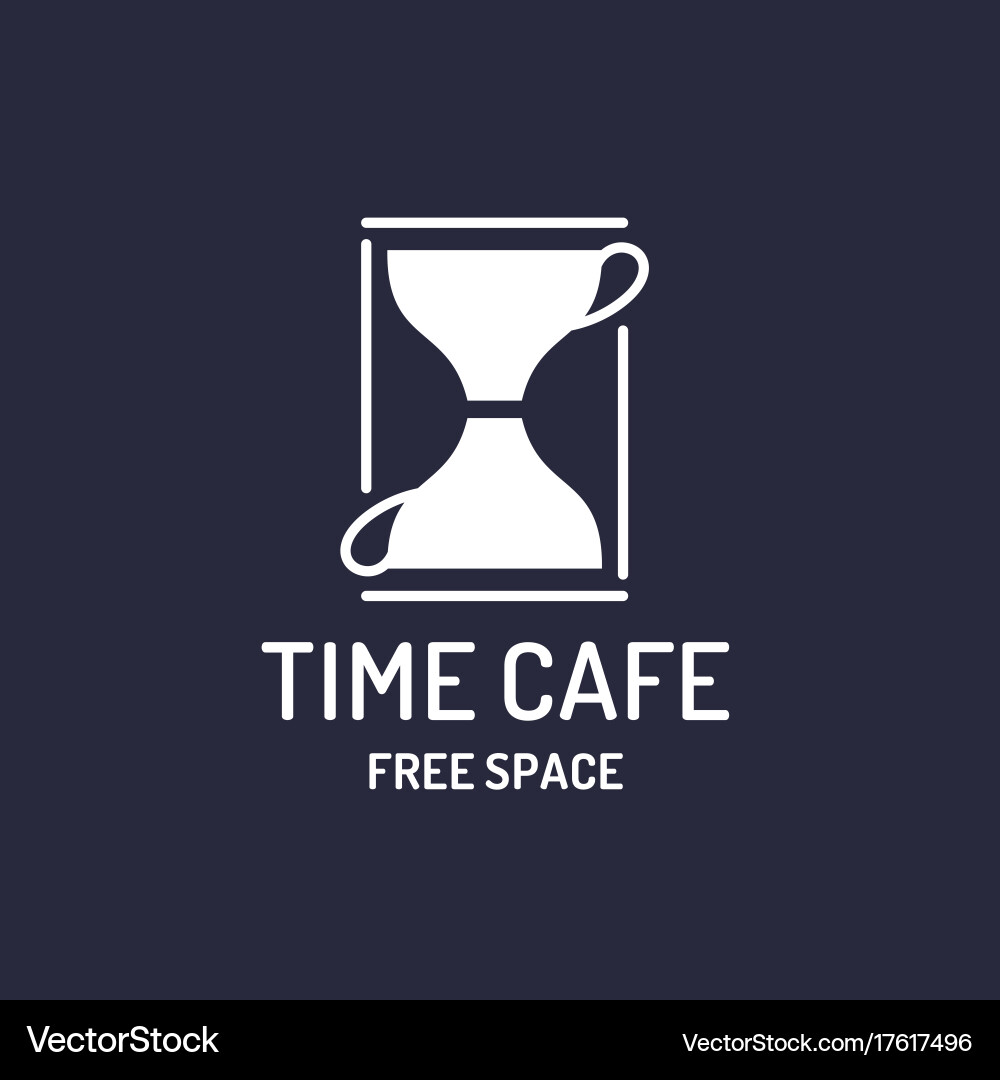 Modern minimalistic logo for a time cafe and free Vector Image