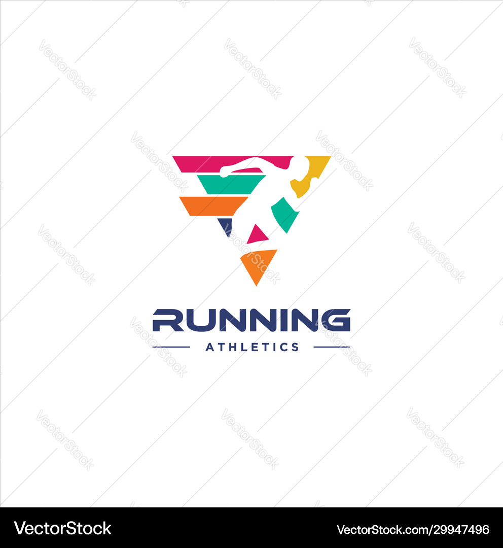 Run logo design stock symbol running Royalty Free Vector