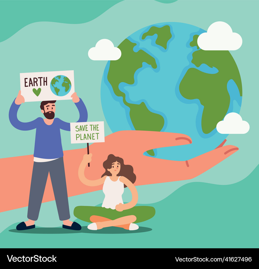 Save The Planet Concept Royalty Free Vector Image
