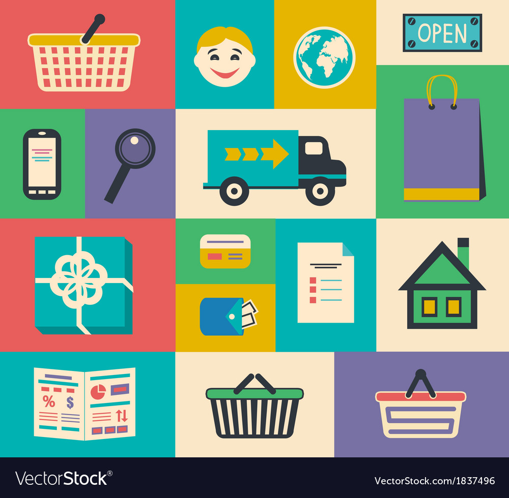 Set e-commerce interface elements Royalty Free Vector Image