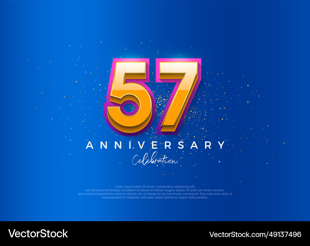 Simple and modern design for the 57th anniversary Vector Image