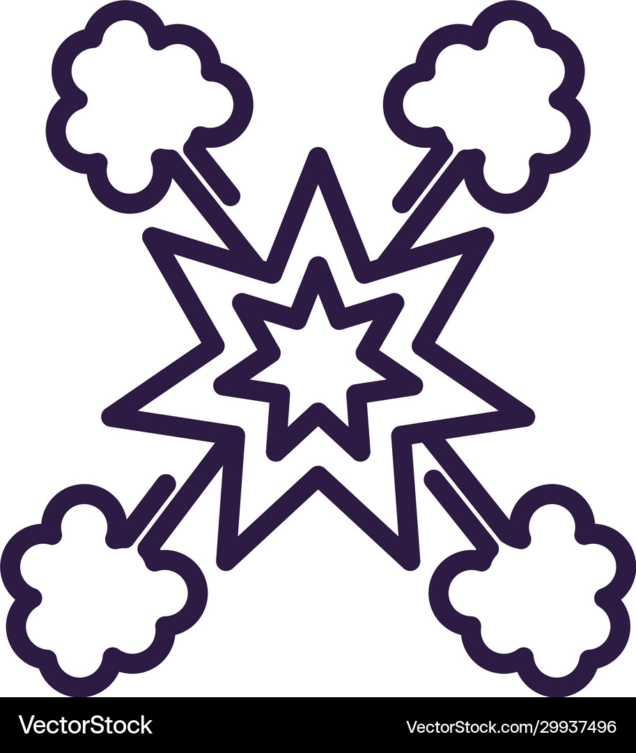 Star boom bang line style icon Royalty Free Vector Image