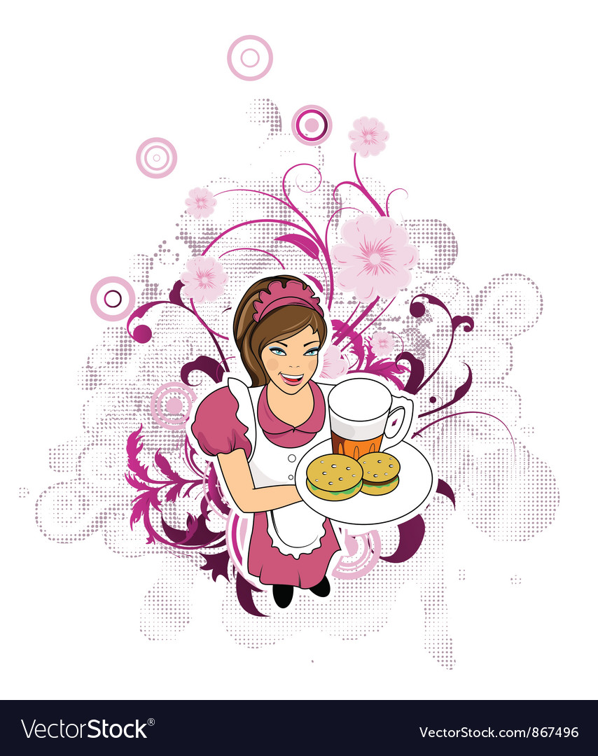 Waitress Royalty Free Vector Image - VectorStock