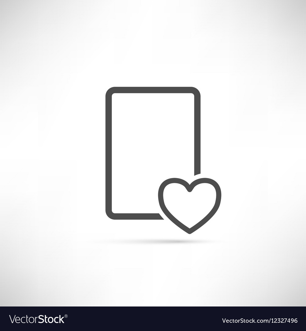 Wish list icon heart empty Royalty Free Vector Image