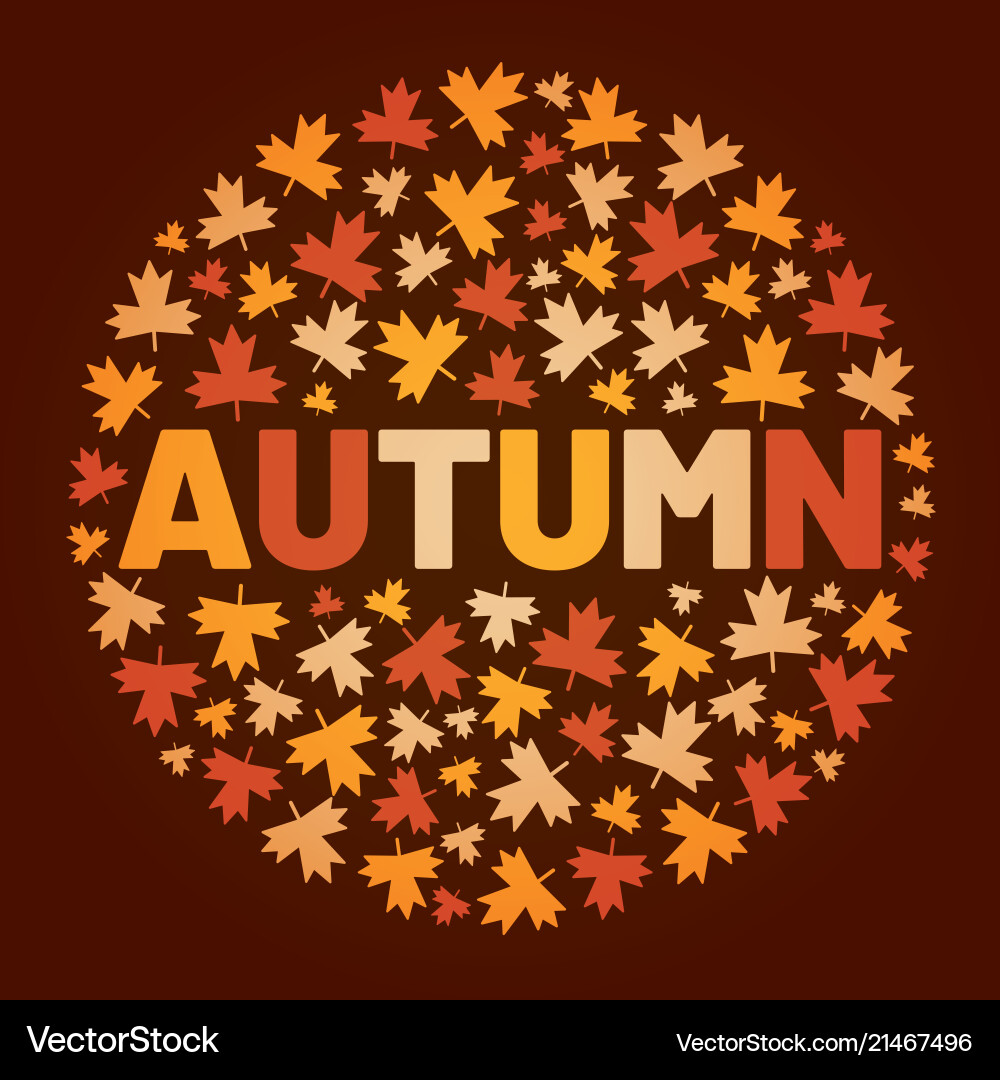 Word autumn surrounded tree leaf Royalty Free Vector Image
