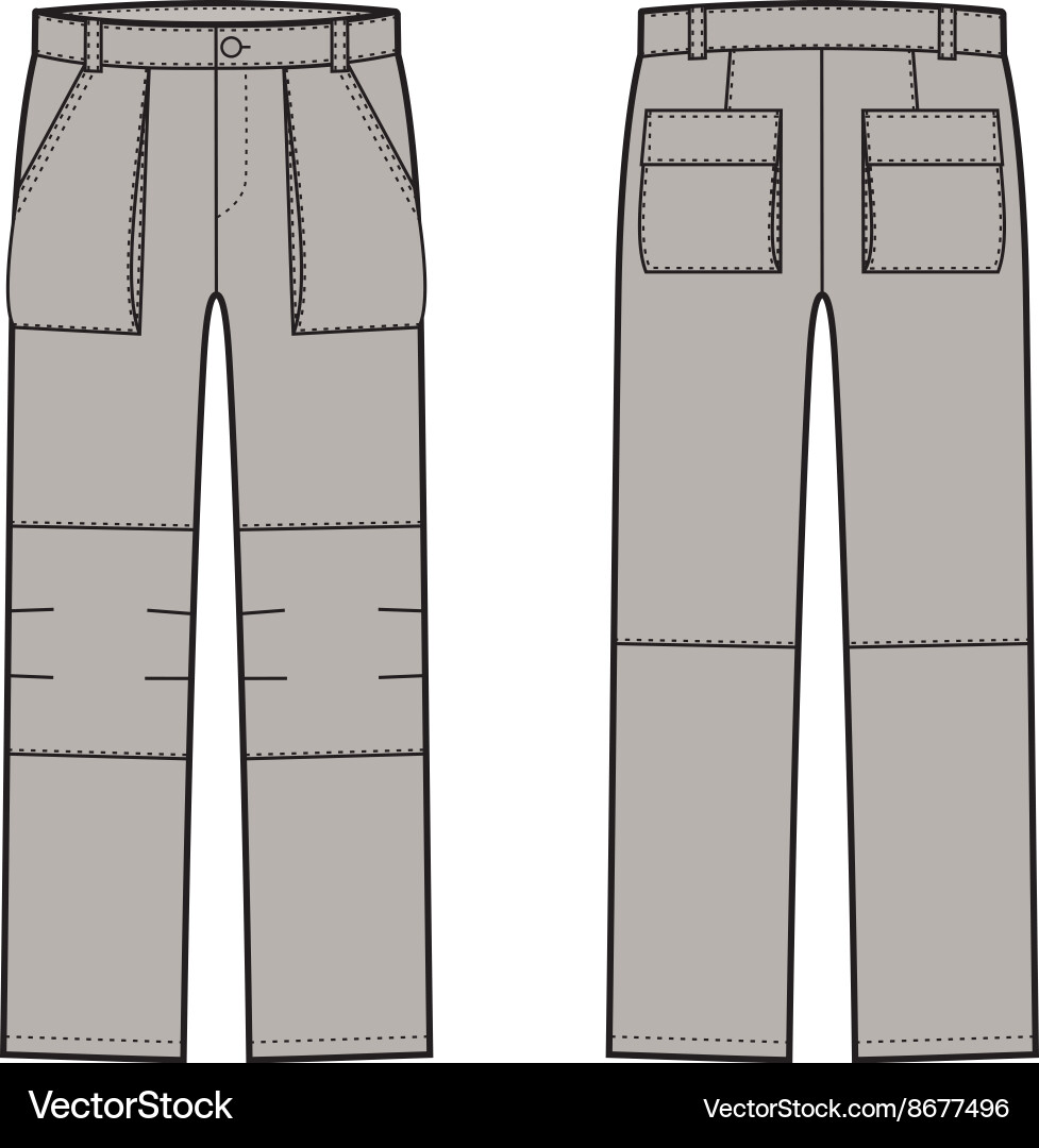 Work pants Front and back Royalty Free Vector Image