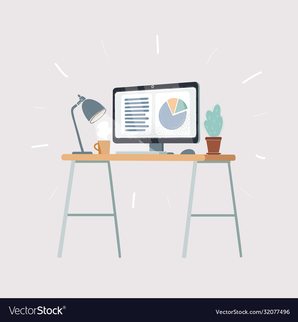 Workspace desks office Royalty Free Vector Image