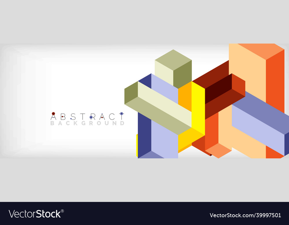 Abstract background 3d cubes cubic elements Vector Image