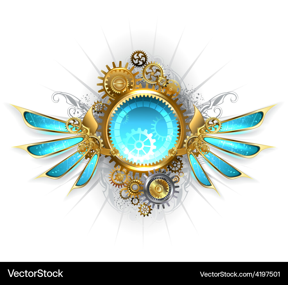 Banner with glass mechanical wings Royalty Free Vector Image
