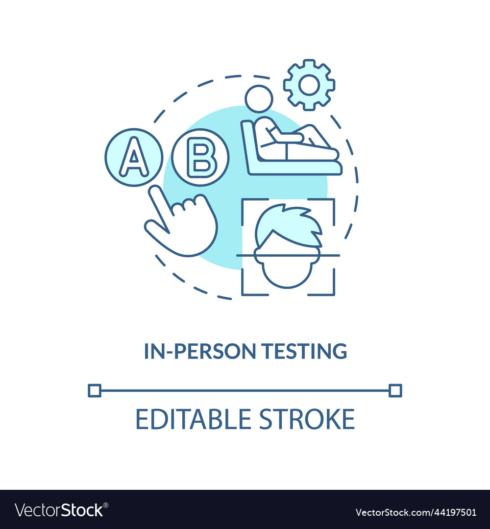 In-person testing turquoise concept icon Vector Image In-person testing turquoise concept icon Vector Image