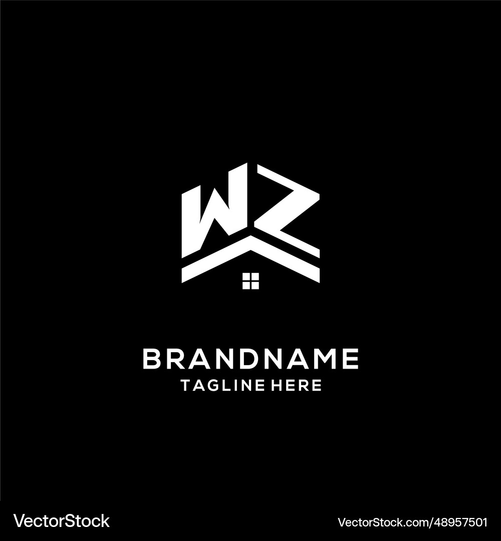 Initial wz logo with abstract home roof simple – Royalty-Free Vector ...