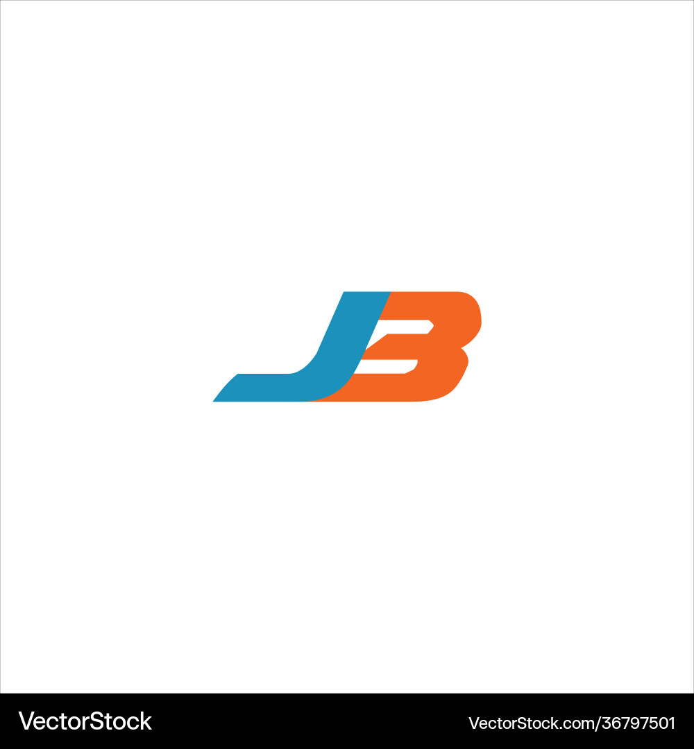 J b letter logo design on black color background Vector Image