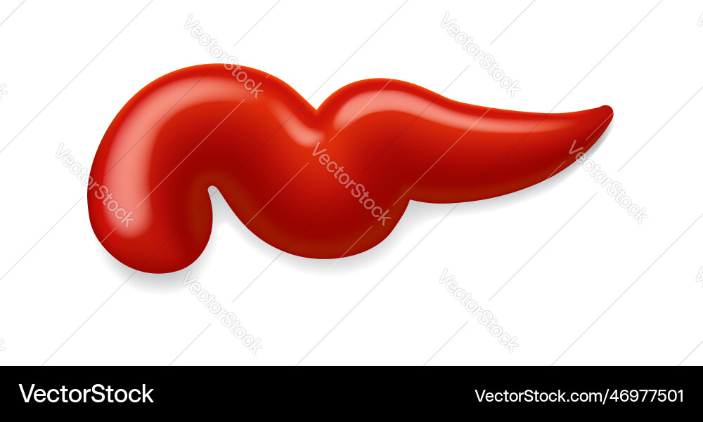 Ketchup sauce drop tomato red 3d smear Royalty Free Vector
