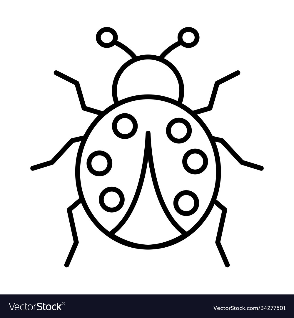 Ladybug line style icon design Royalty Free Vector Image