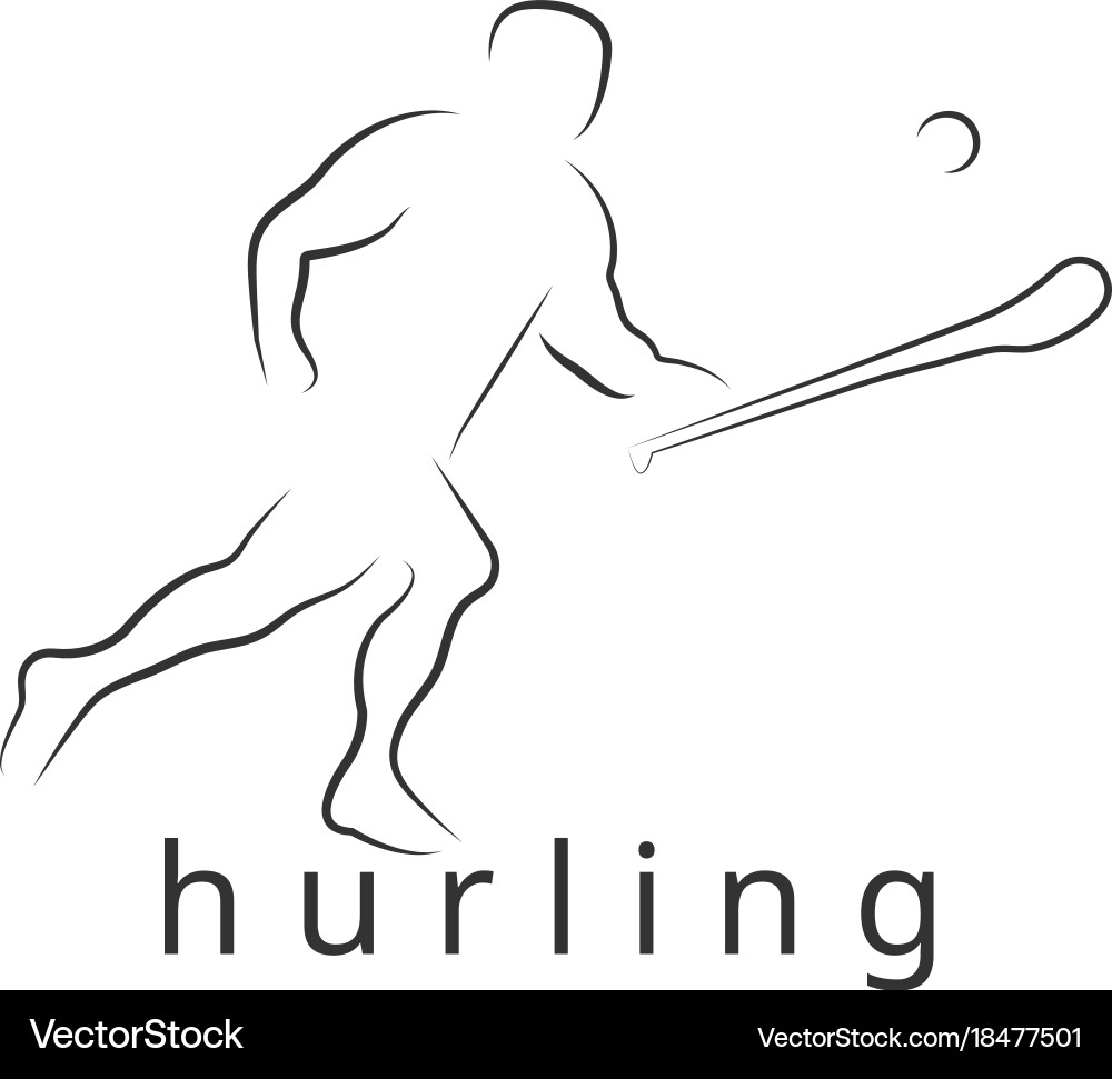Logo hurling game irish hurling Royalty Free Vector Image