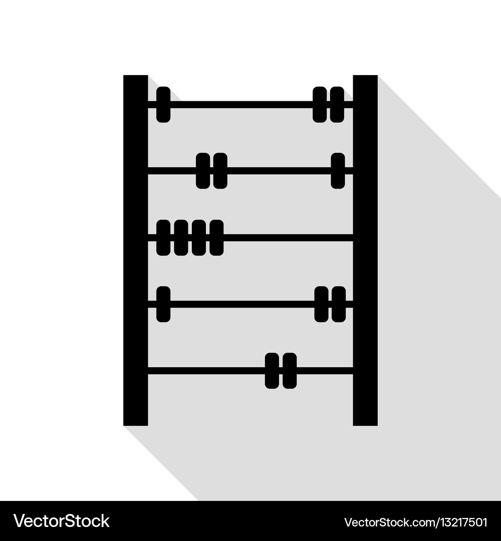 Retro abacus sign black icon with flat style Vector Image
