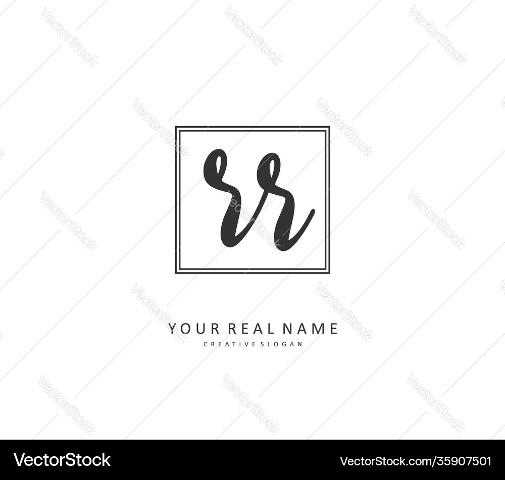 Rr initial letter handwriting and signature logo Vector Image