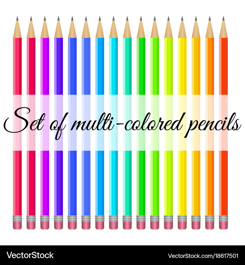 Set of multi-colored pencils with trowels Vector Image
