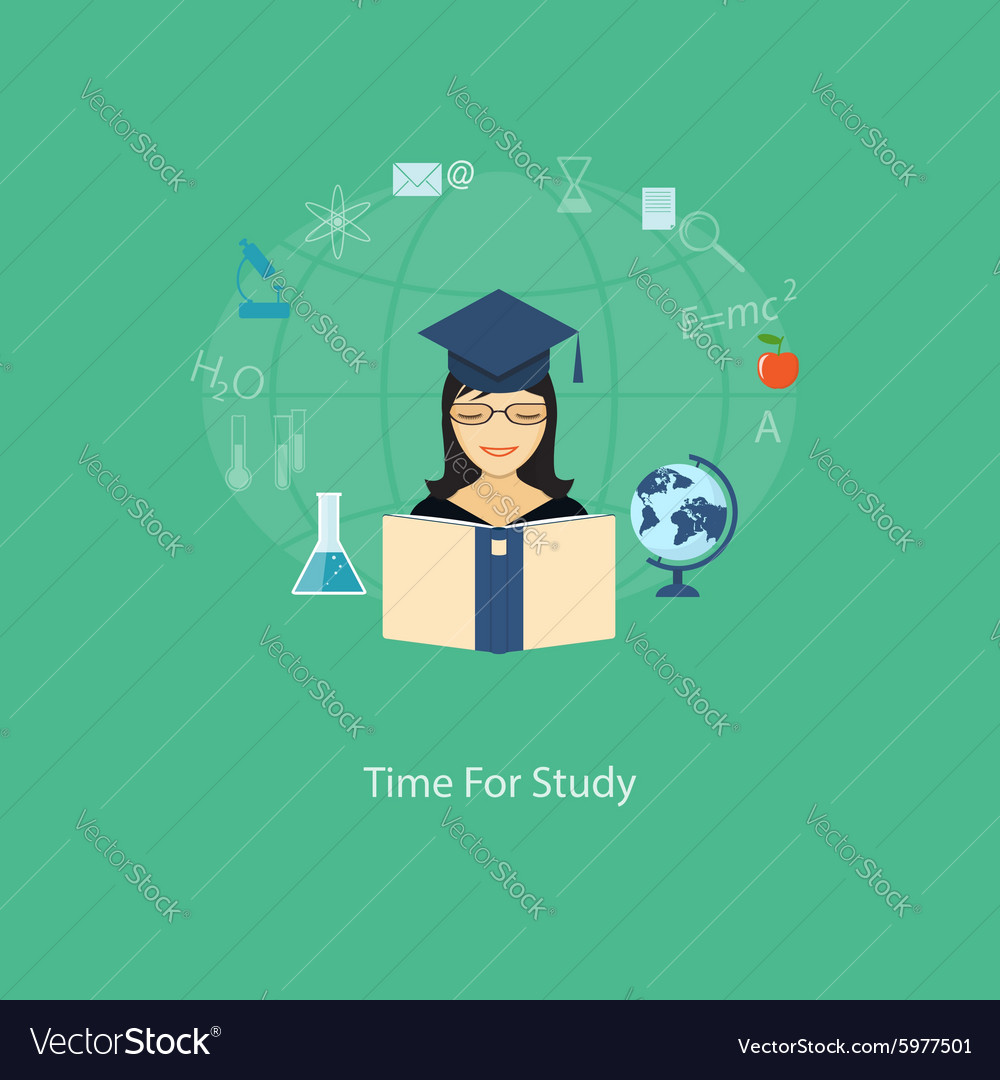 Time for study Royalty Free Vector Image - VectorStock