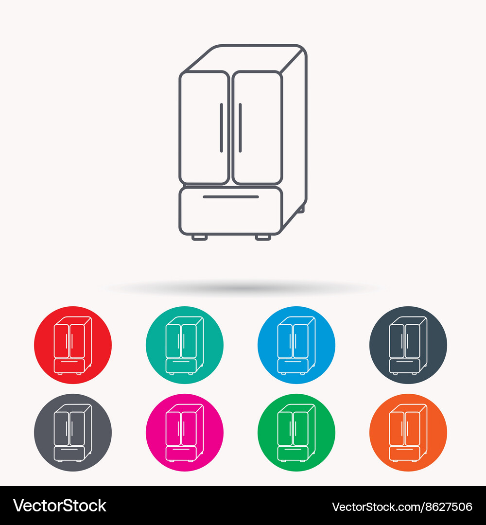 American fridge icon refrigerator sign Royalty Free Vector
