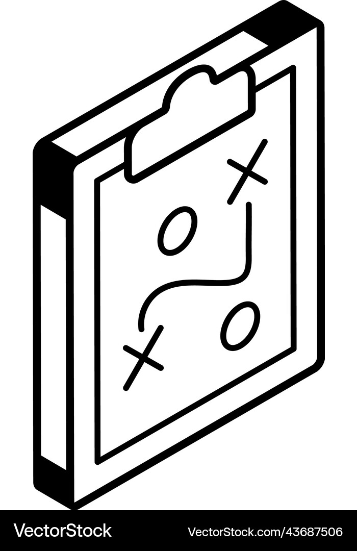 An editable isometric linear icon of tactics Vector Image