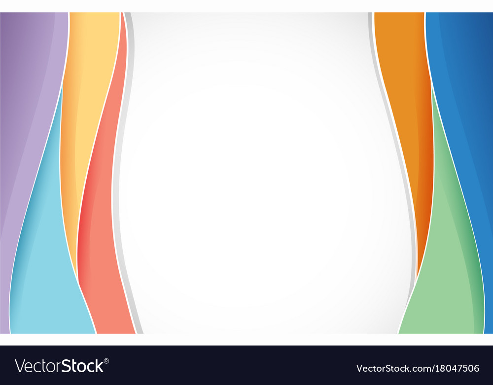 Background design with colorful wavy shapes on Vector Image